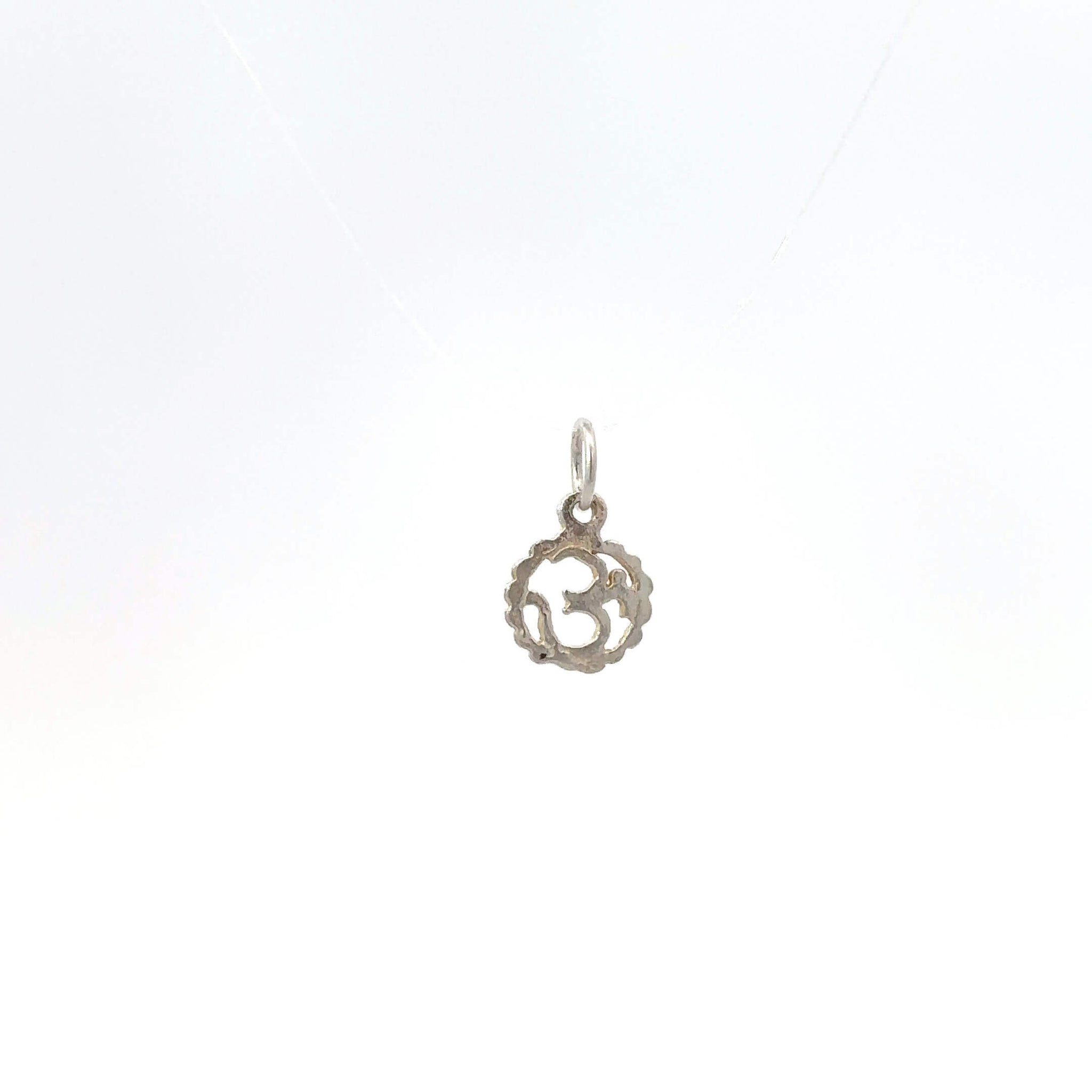 Zilveren ronde ohm hanger met kartelrand (klein)